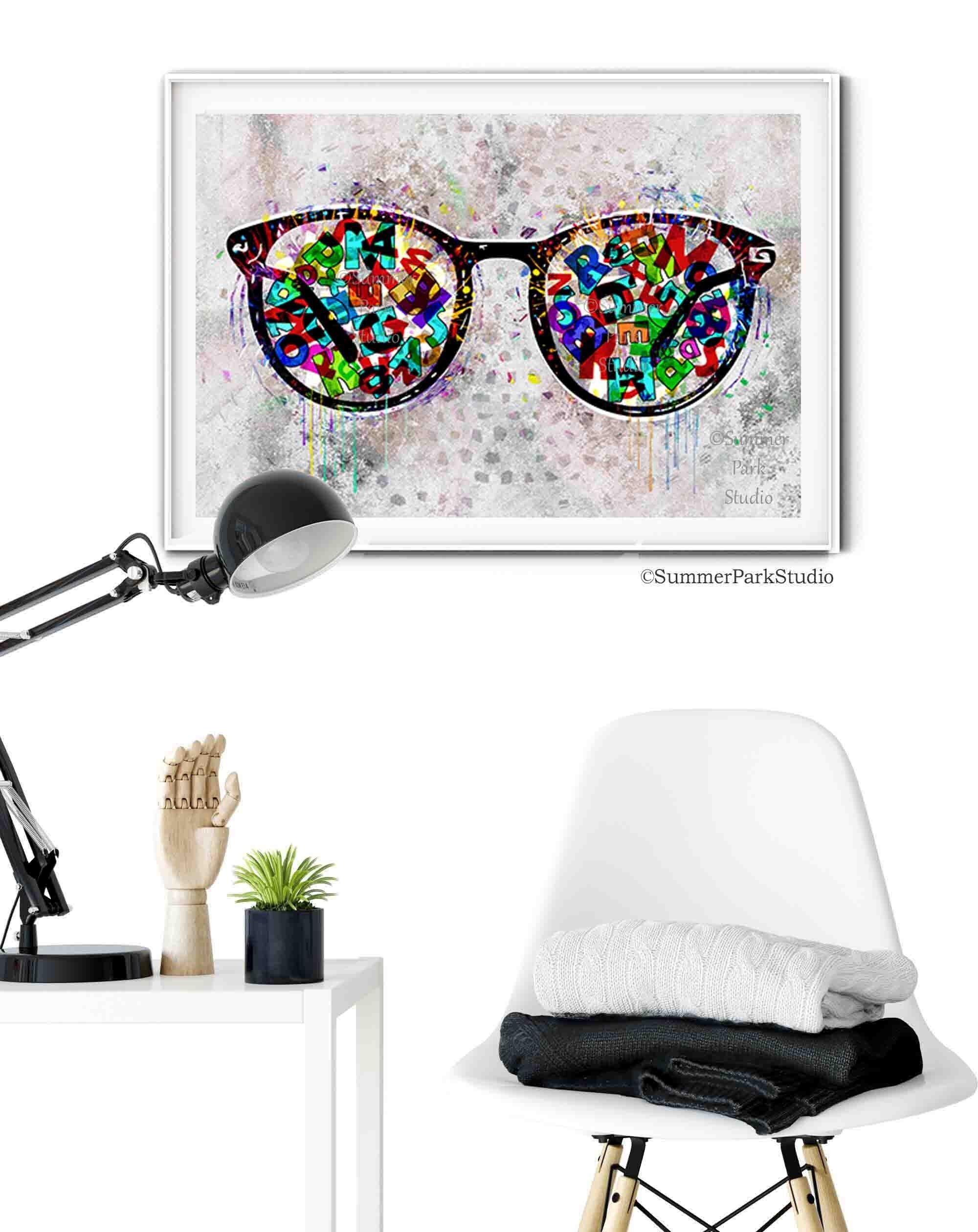 Eyeglasses Wall Art for Optometry Office Optician Print (paper or ...