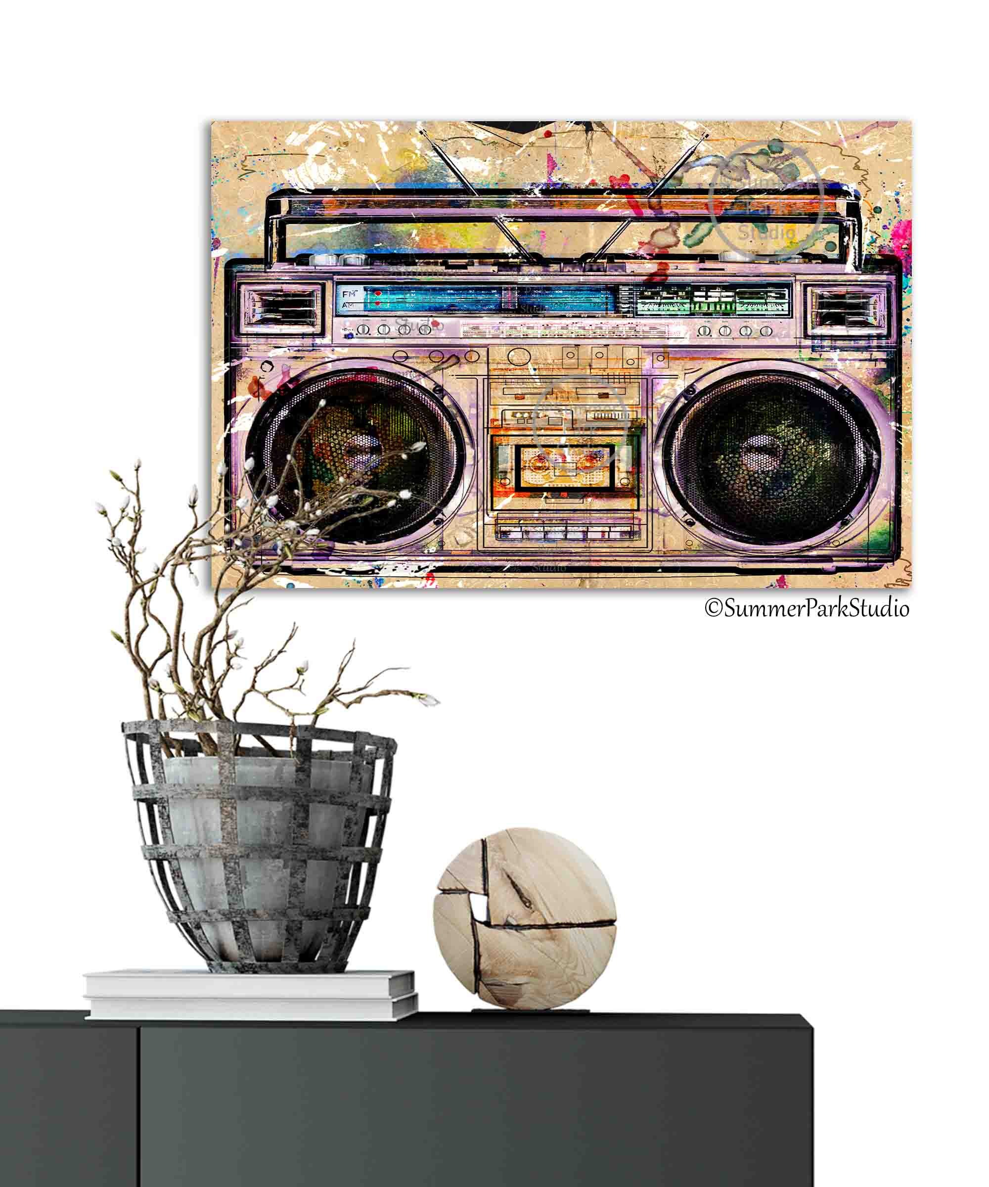 Boombox Wall Art Music Room Art Graffiti Print Contemporary - Etsy