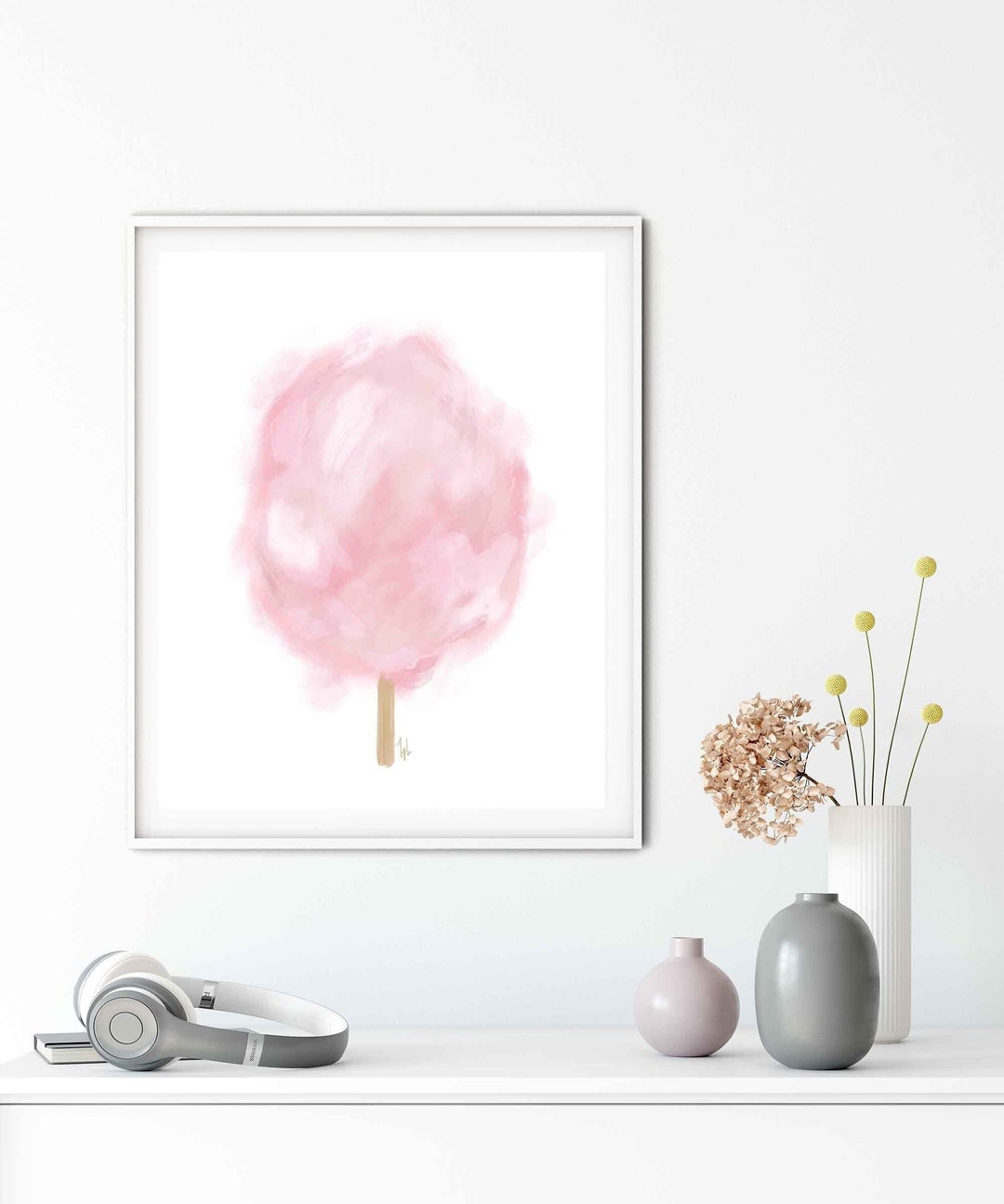 Cotton Candy Art Print: Pink Candy Wall Decor - Etsy