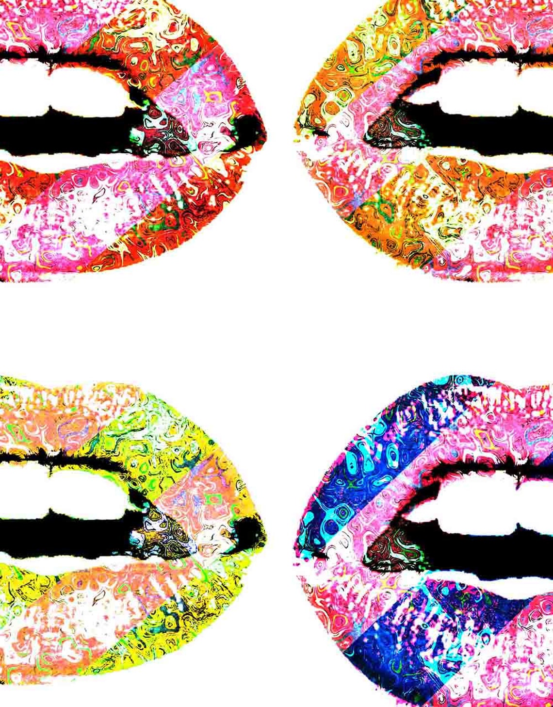 Lips Art Print Pop Art Style Colorful Lips Art Makeup - Etsy UK