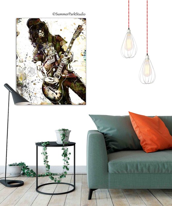 Slash Wall Art Guitar Player Art Print Paper or Ready to - Etsy