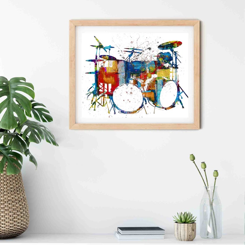 Drum Wall Art Paper Print or Ready to Hang Canvas Art Drums Art Gift ...