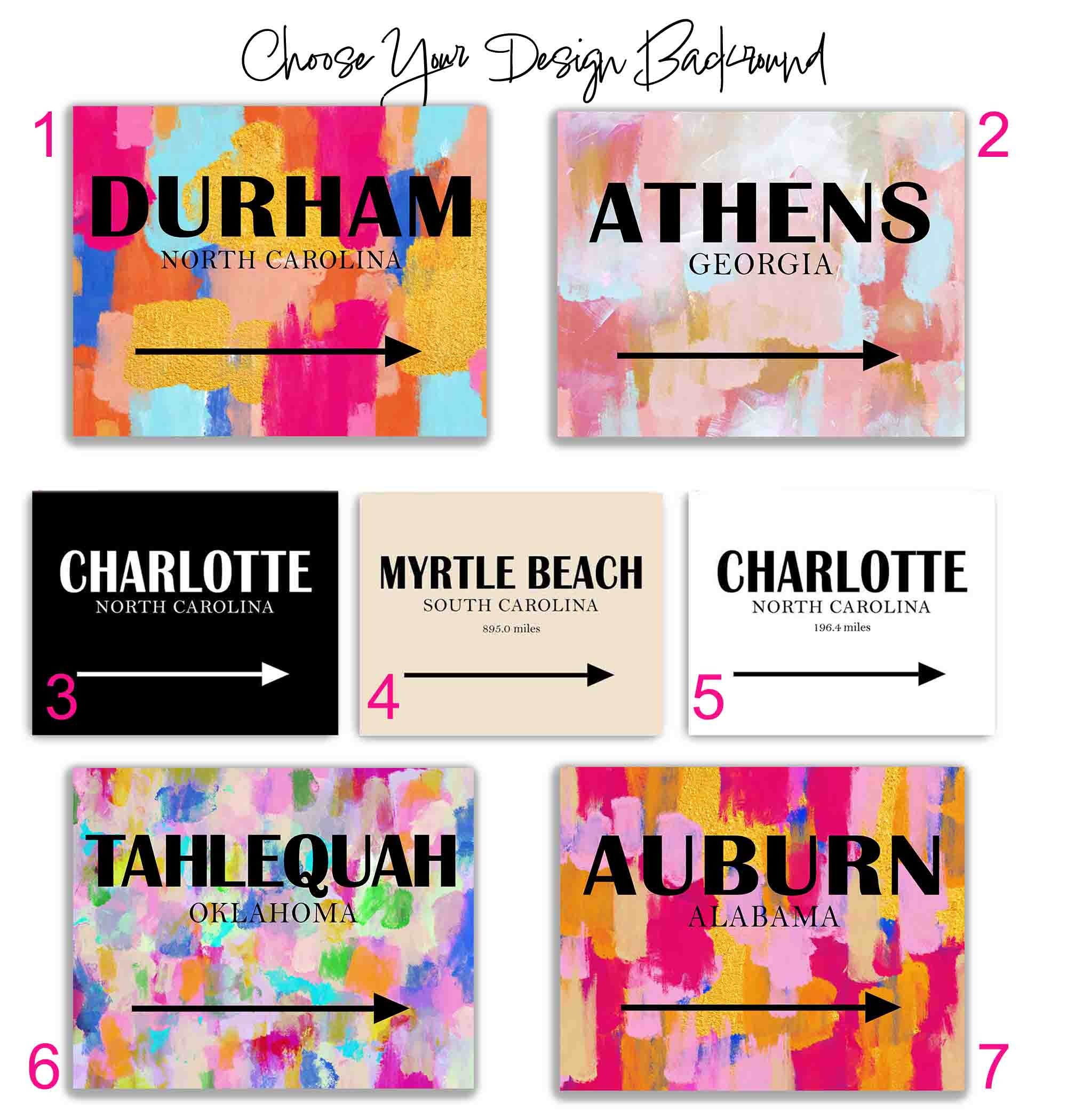 Custom Location Wall Art Printable Location Sign City State Preppy Dorm ...