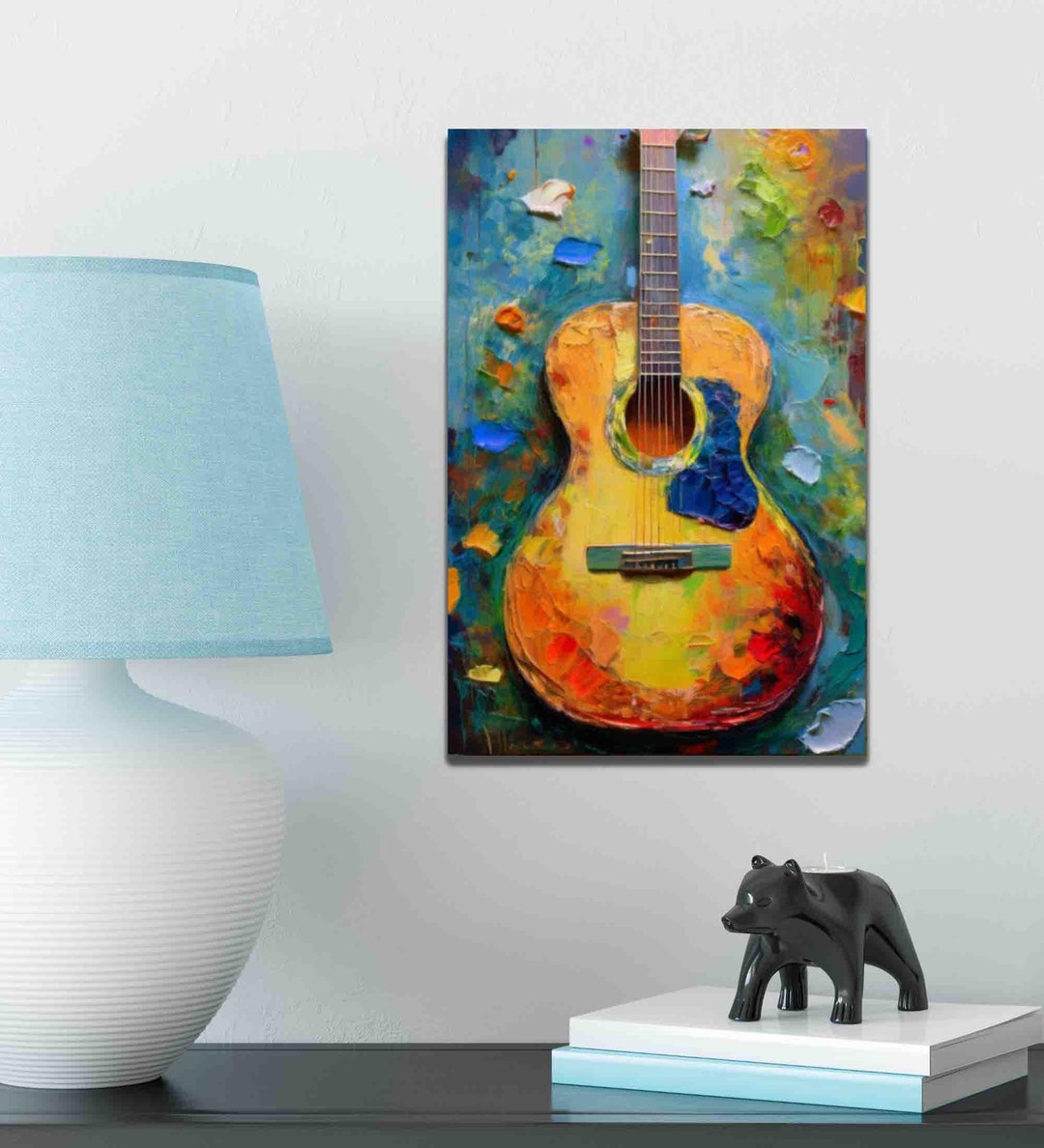 Guitar Abstract Wall Art Acoustic Guitar Print Music Room Art, Paper ...