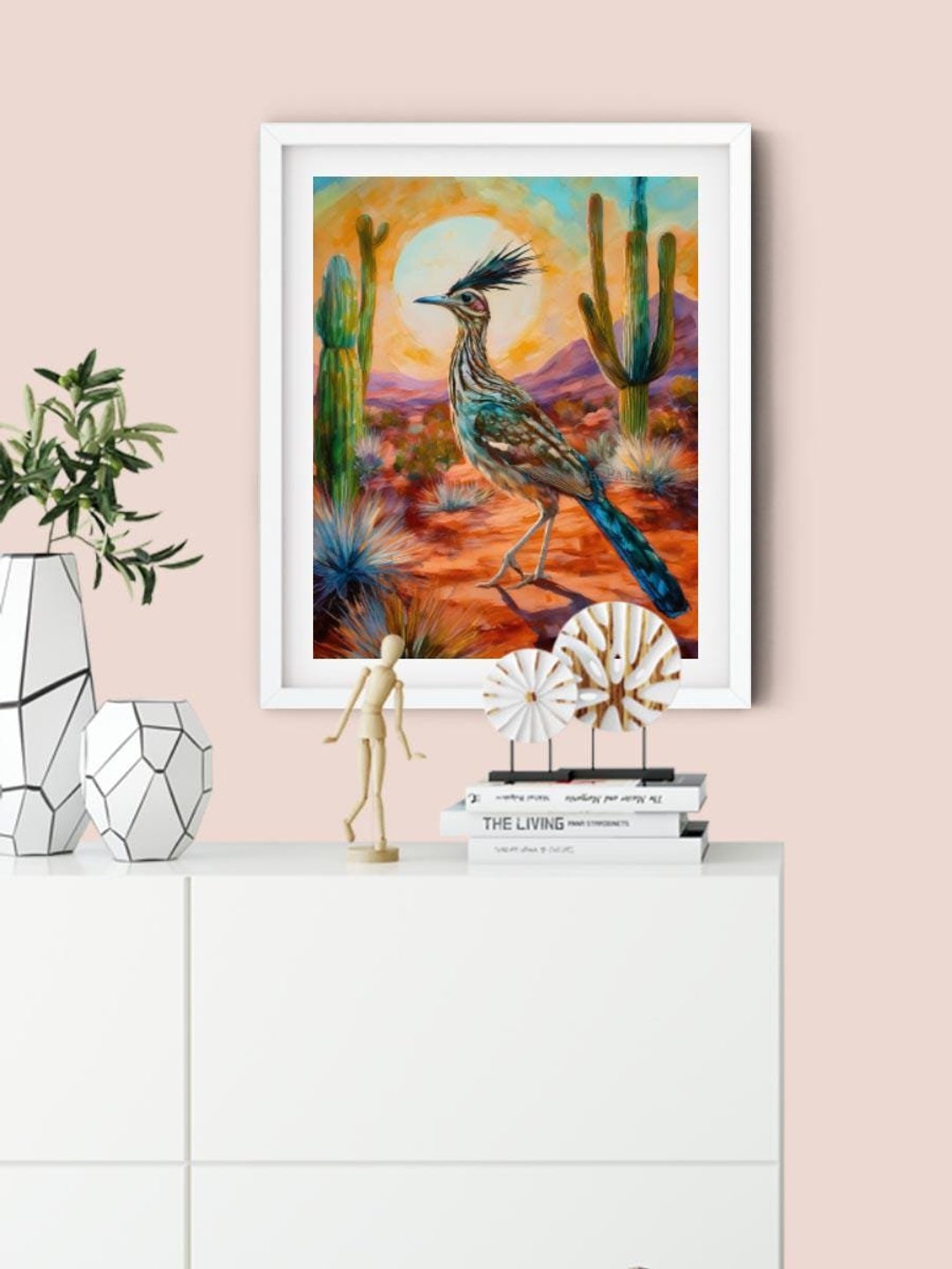 Desert Roadrunner Art Print: Southwest Landscape, Wildlife Wall Art - Etsy