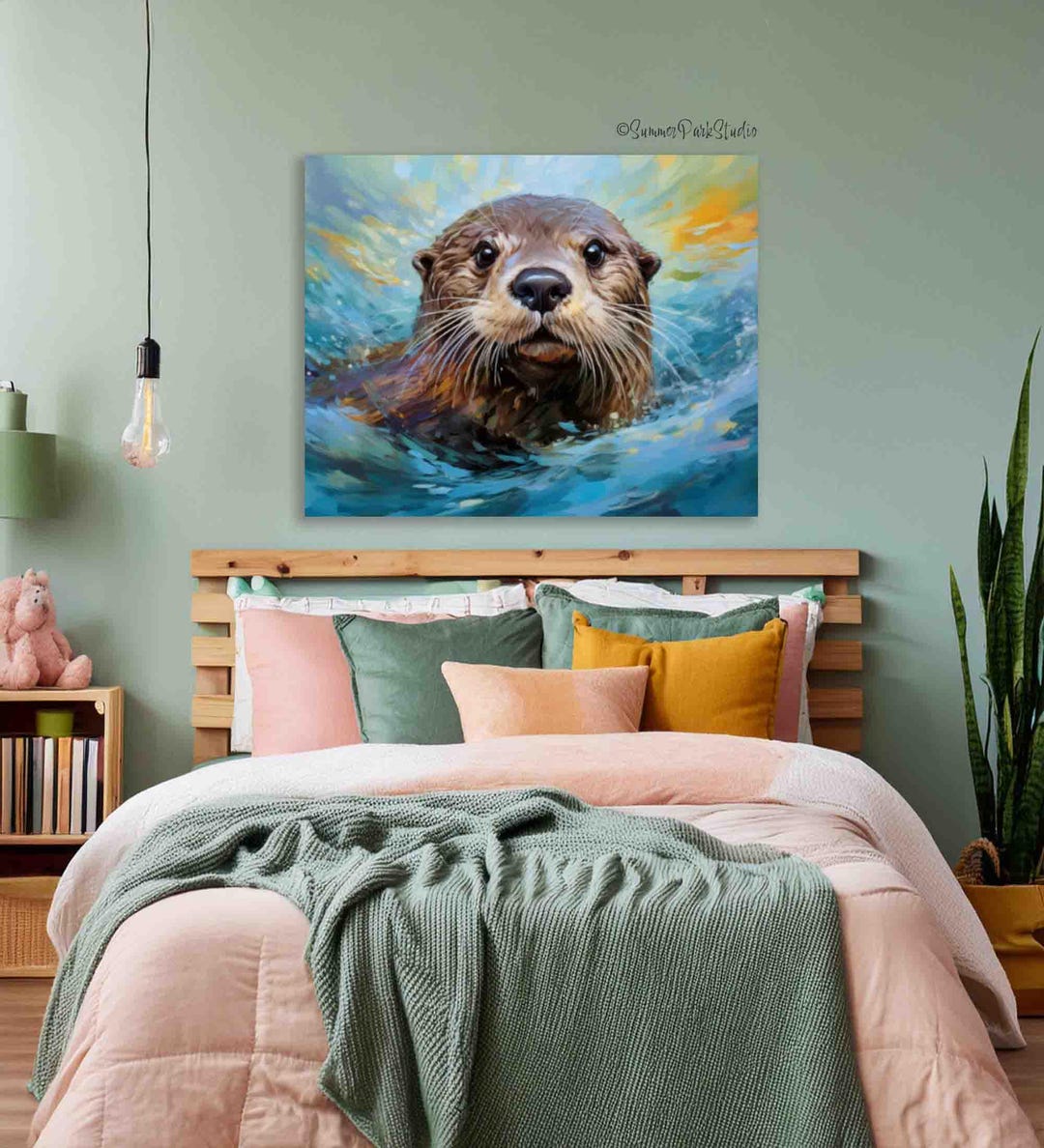 Sea Otter Art Print: Playful Wildlife Wall Art for Bathroom Decor - Etsy