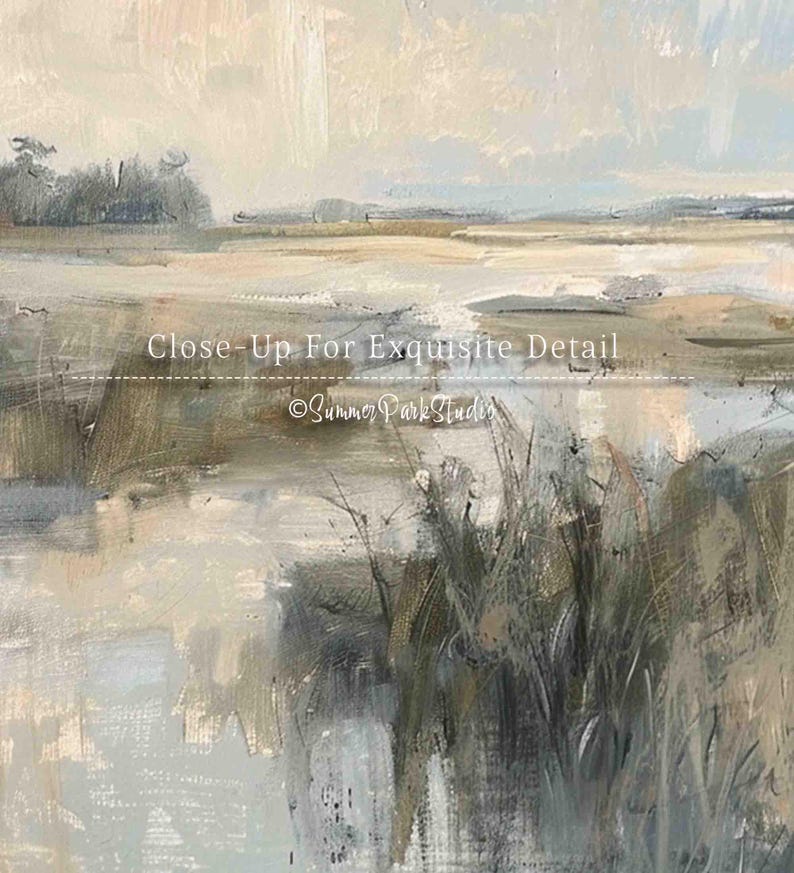 Coastal Marsh Art Print: Neutral Carolina Lowcountry Landscape - Etsy
