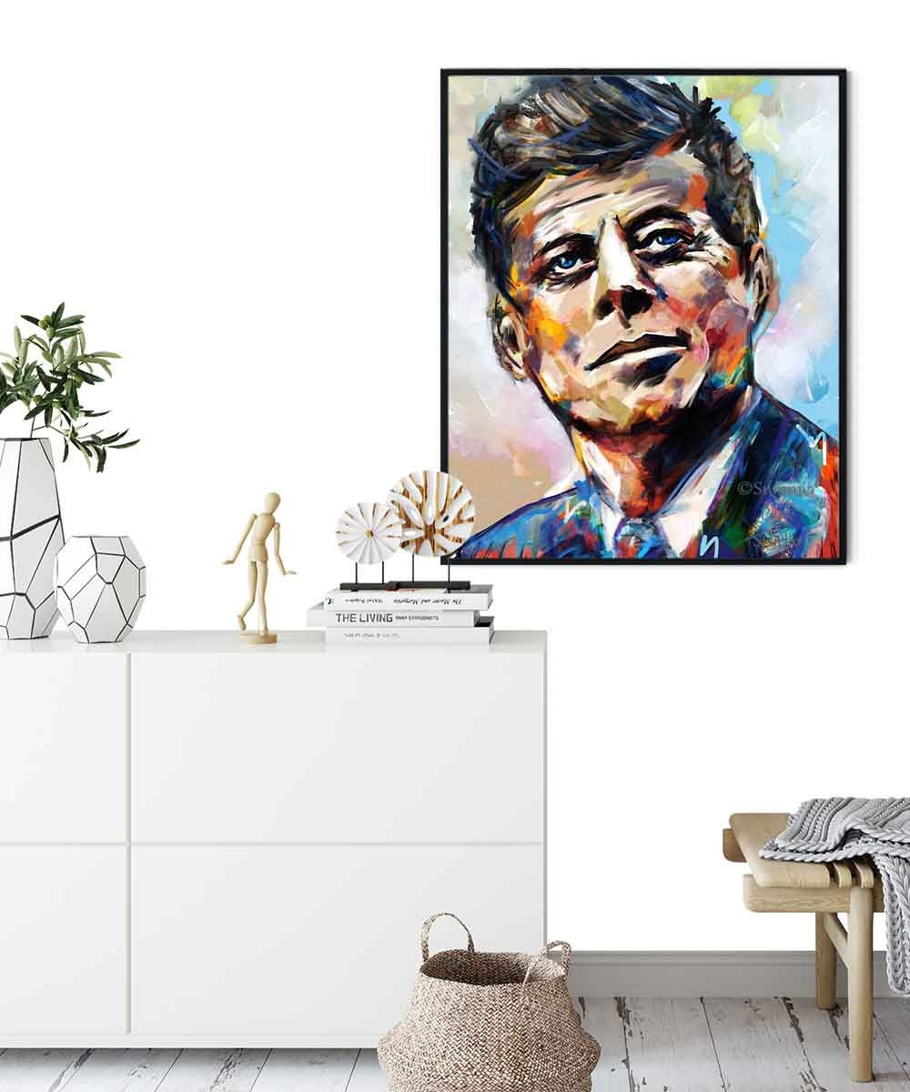 JFK Wall Art Print History US President JFK Art Kennedy President ...
