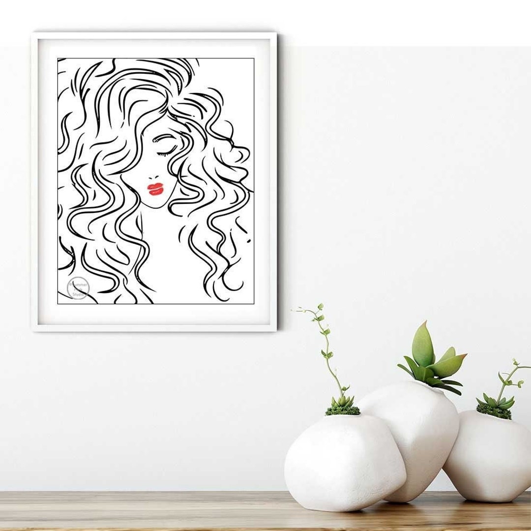Hair Salon Wall Art Minimal Art for Hair Salon Line Art - Etsy