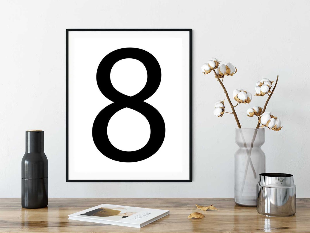 Die Zahl 8 Großes druckbares Schild Download Die Zahl Acht großes ...