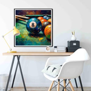 8 Ball Billiard Room Wall Art Pool Table Room Décor for Billiards Game ...