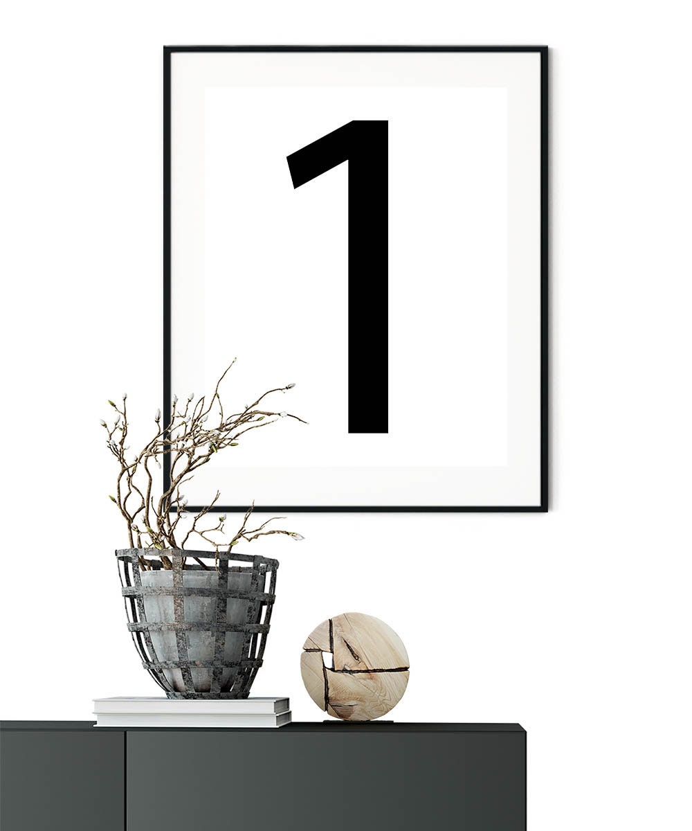 The Number 1 Printable Number Sign Digital Download Number One ...