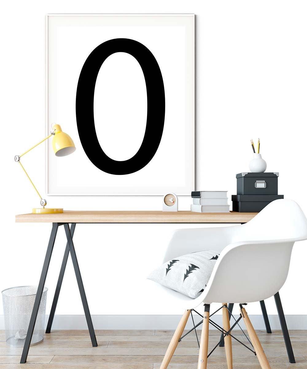 The Number 0 Printable Numbers Sign Digital Download Number Zero ...