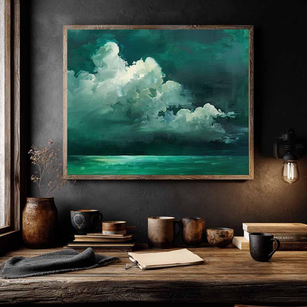 Cloud Art - Emerald Green Wall Décor (paper or Canvas) - Etsy