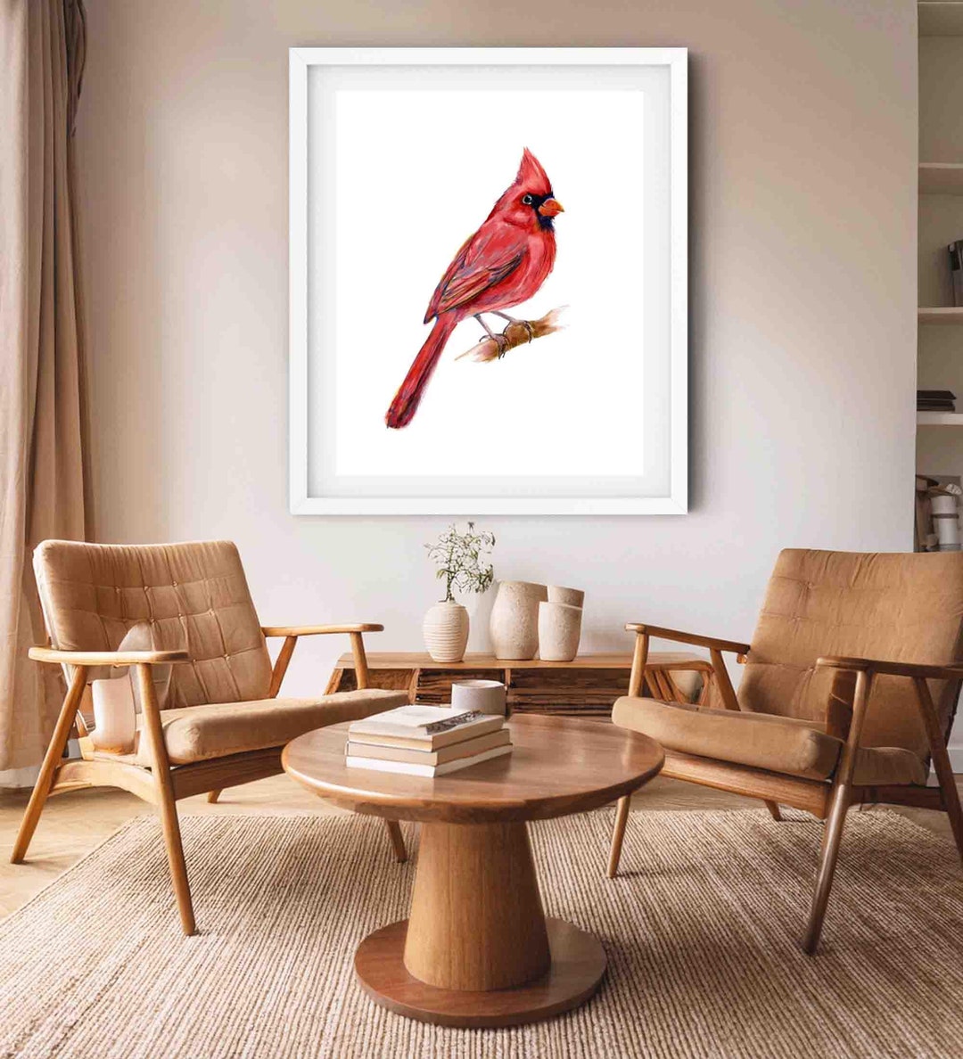 Cardinal Bird Art Print Watercolor Cardinal Bird Print Customize by ...
