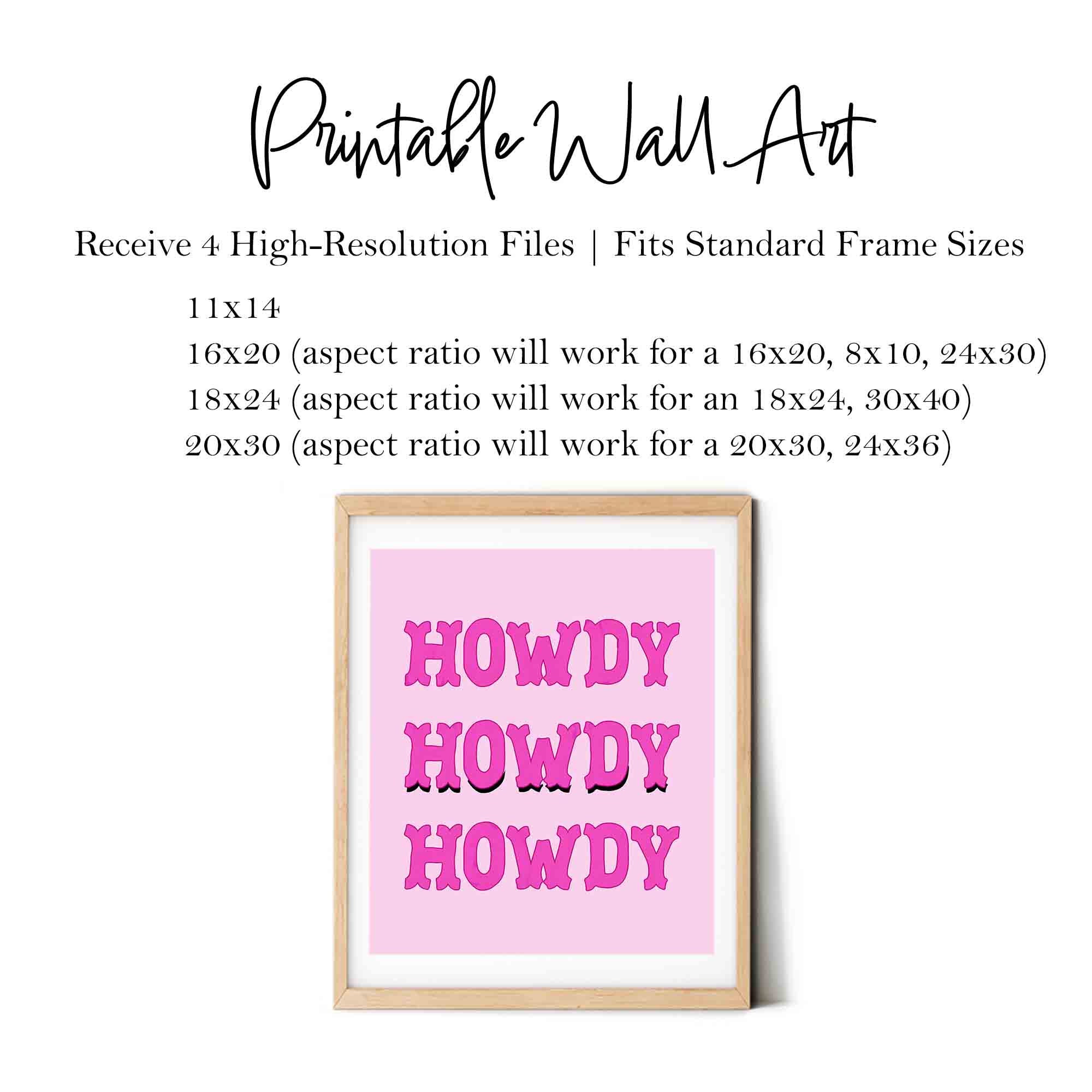 Howdy Preppy Western Print Cowgirl Pink Preppy Rodeo Decor - Etsy