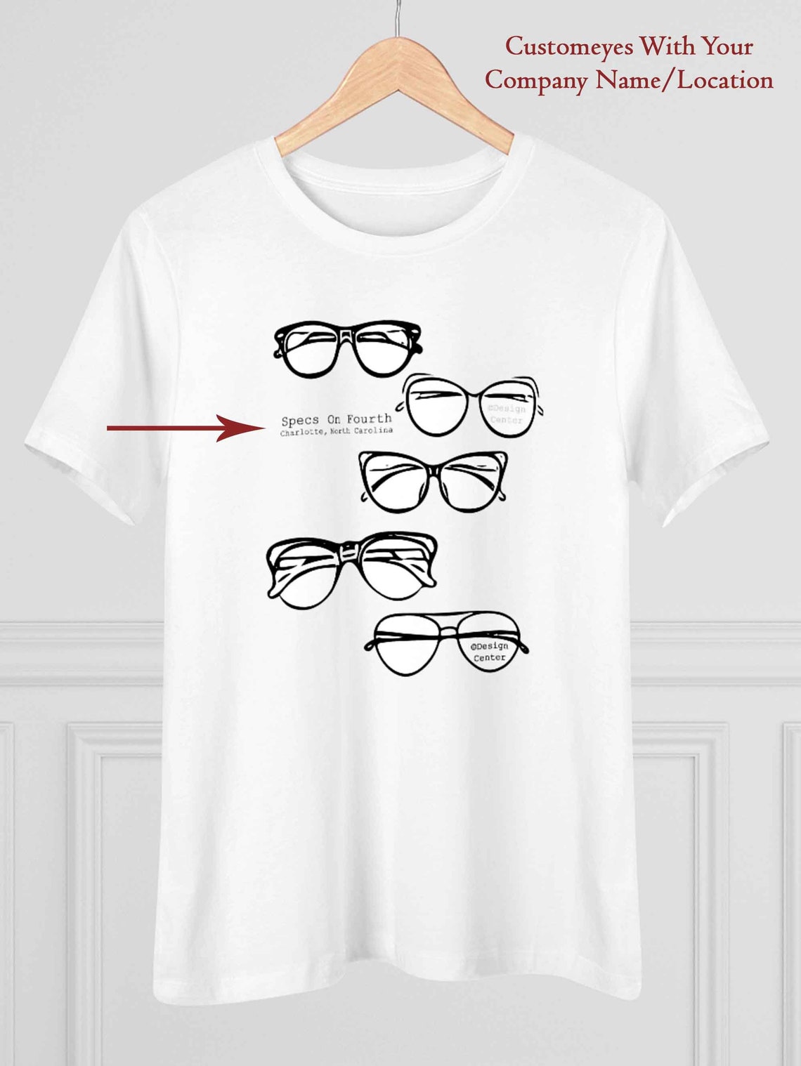Optician Optometrist T-shirt Customize With Company Name and - Etsy