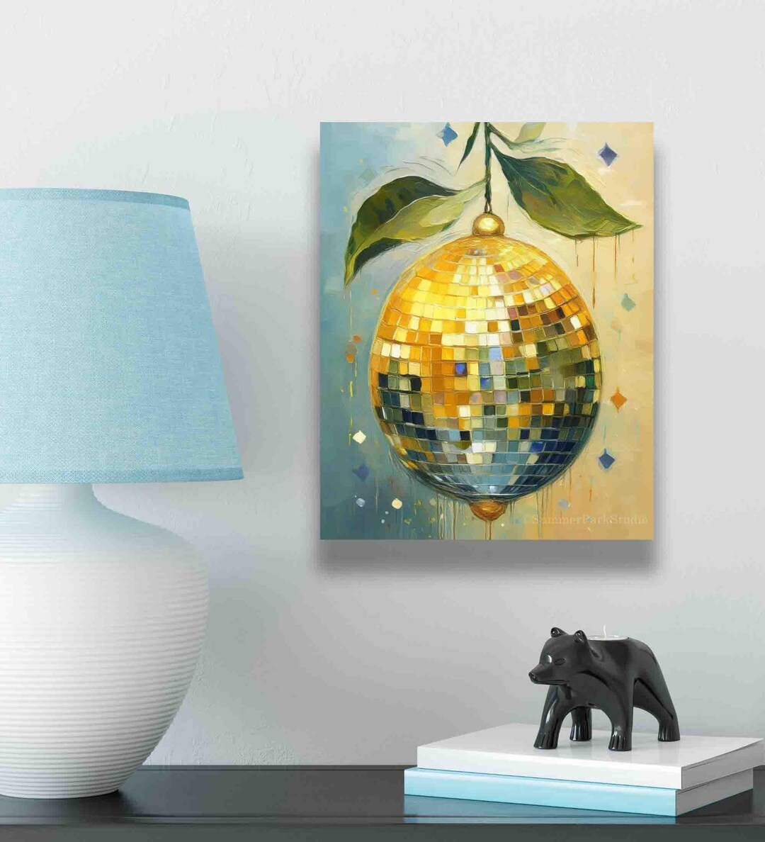 Disco Ball Lemon Art Print Disco Kitchen Wall Art Poster Kitchen Disco ...