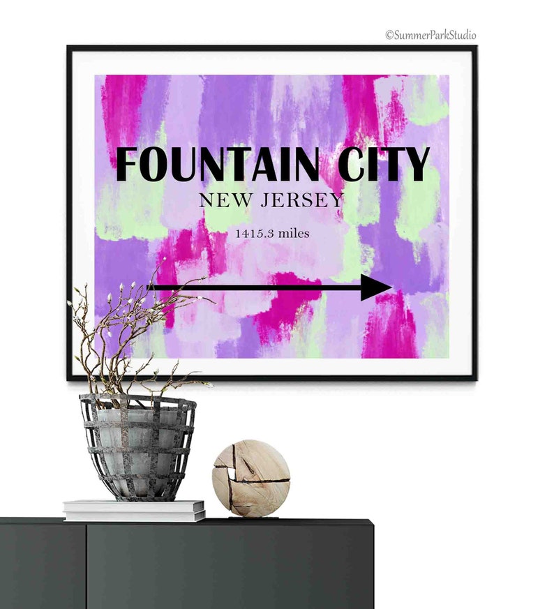 Custom Location Wall Art Printable Location Sign City State - Etsy