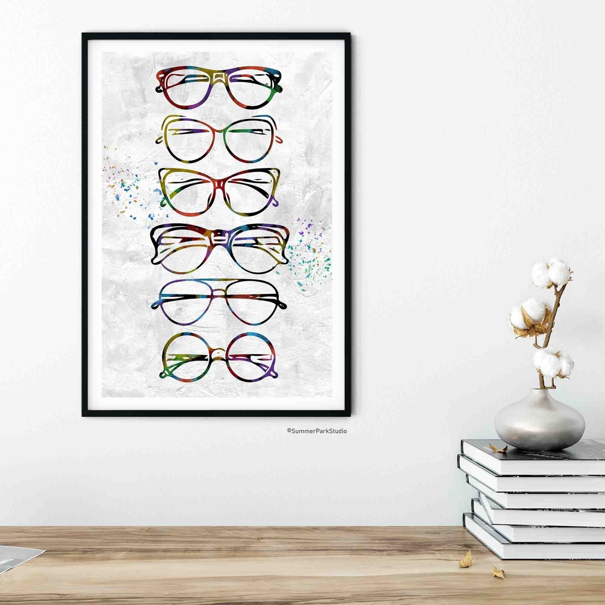 Eyeglass Frames Colorful Wall Art Optometry Office Wall - Etsy