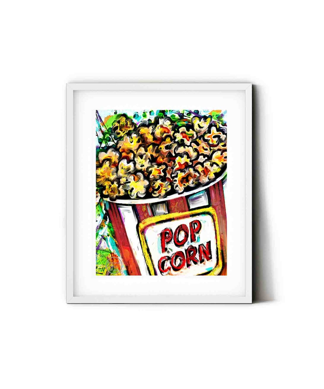 Popcorn Wall Art Home Movie Theater Room Decor Movie Popcorn Pop Art ...