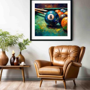 8 Ball Billiard Room Wall Art Pool Table Room Décor for Billiards Game ...