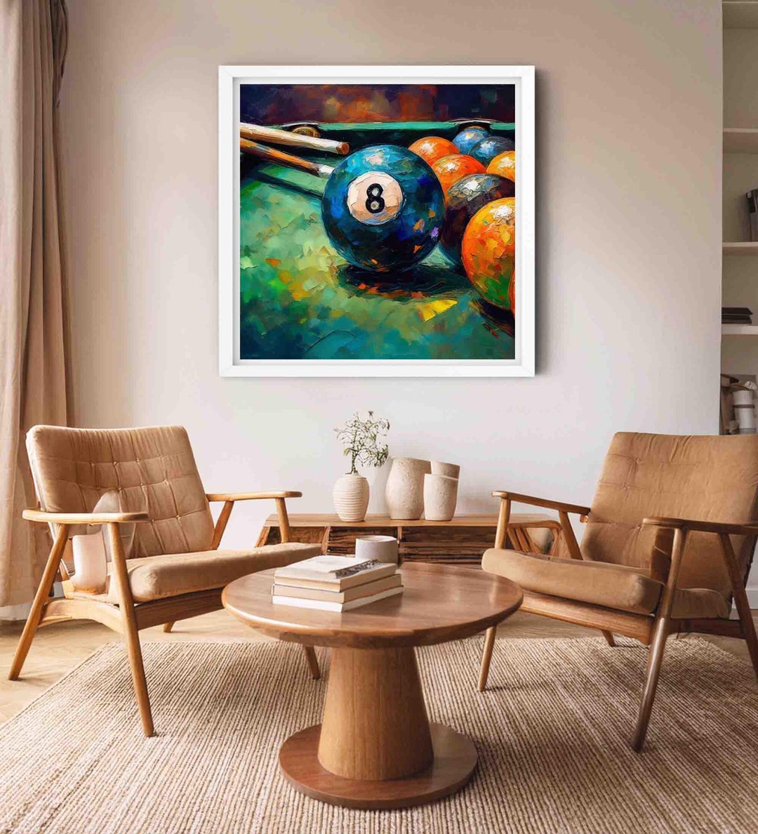 8 Ball Billiard Room Wall Art Pool Table Room Décor for Billiards Game ...
