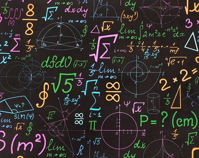 Pie Fabric Pi Digits Blue on Black by Spacefem Mathematics Math ...