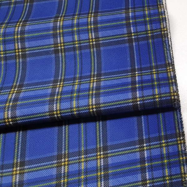 Blue Plaid Fabric - Etsy