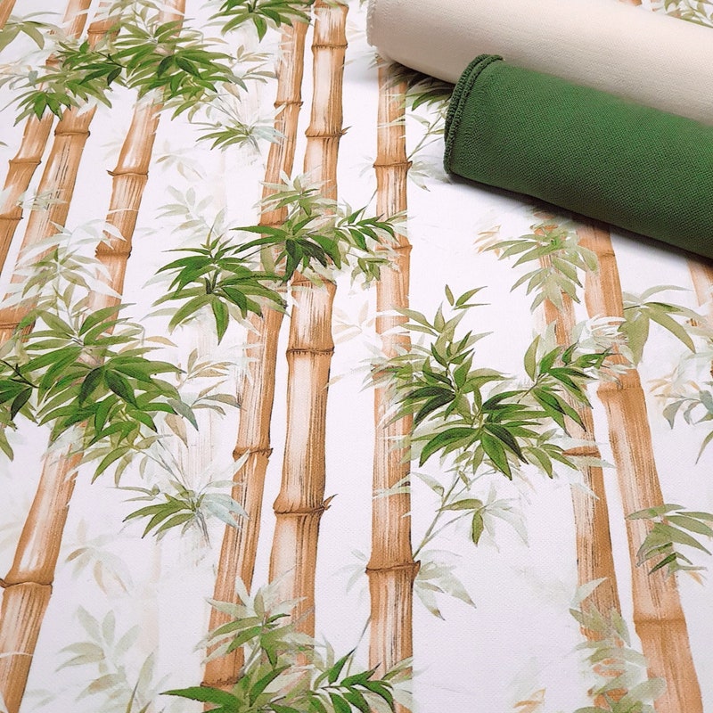 Bamboo Print Fabric - Etsy