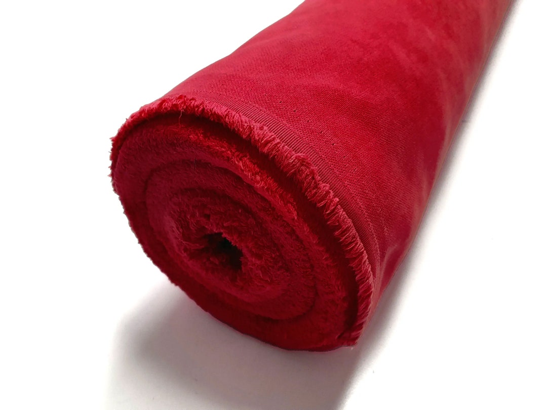 Red Upholstery Fabric: 55" Wide Solid Microfibre, Multipurpose Use - by ...