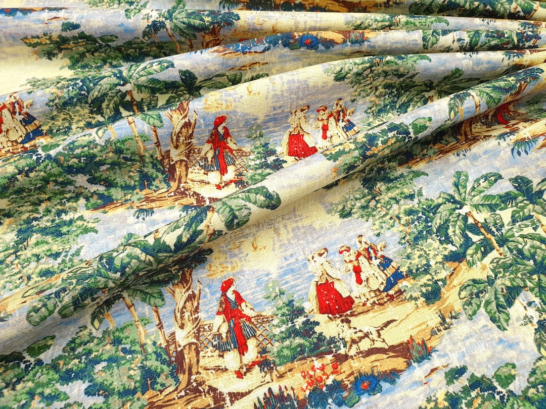 Antique French Toile De Jouy Fabric by the Yard. French Farmhouse ...