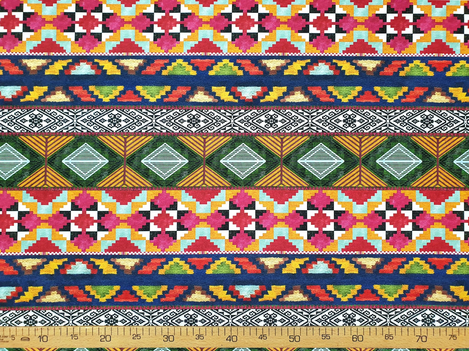 Colorful Aztec Print Upholstery Fabric by the Meter. Print | Etsy
