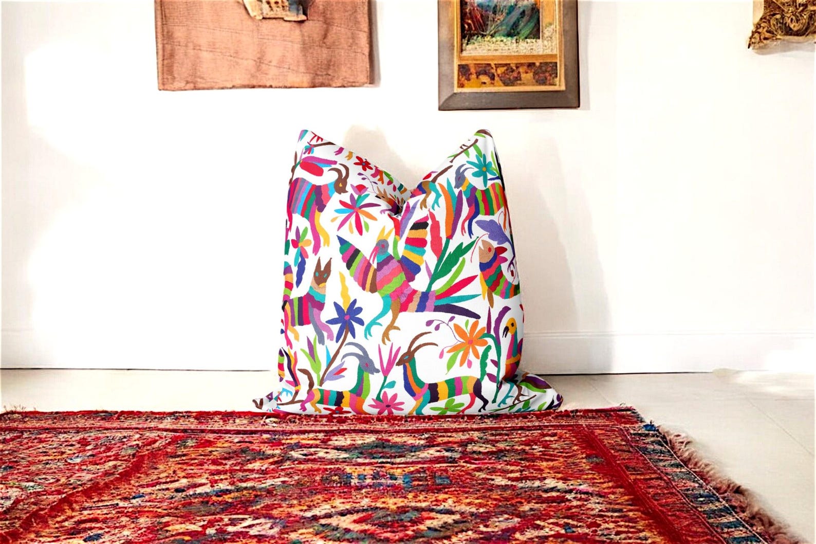 Colorful Boho Pillow Cases, Multicolor Throw Pillows With Various Sizes ...