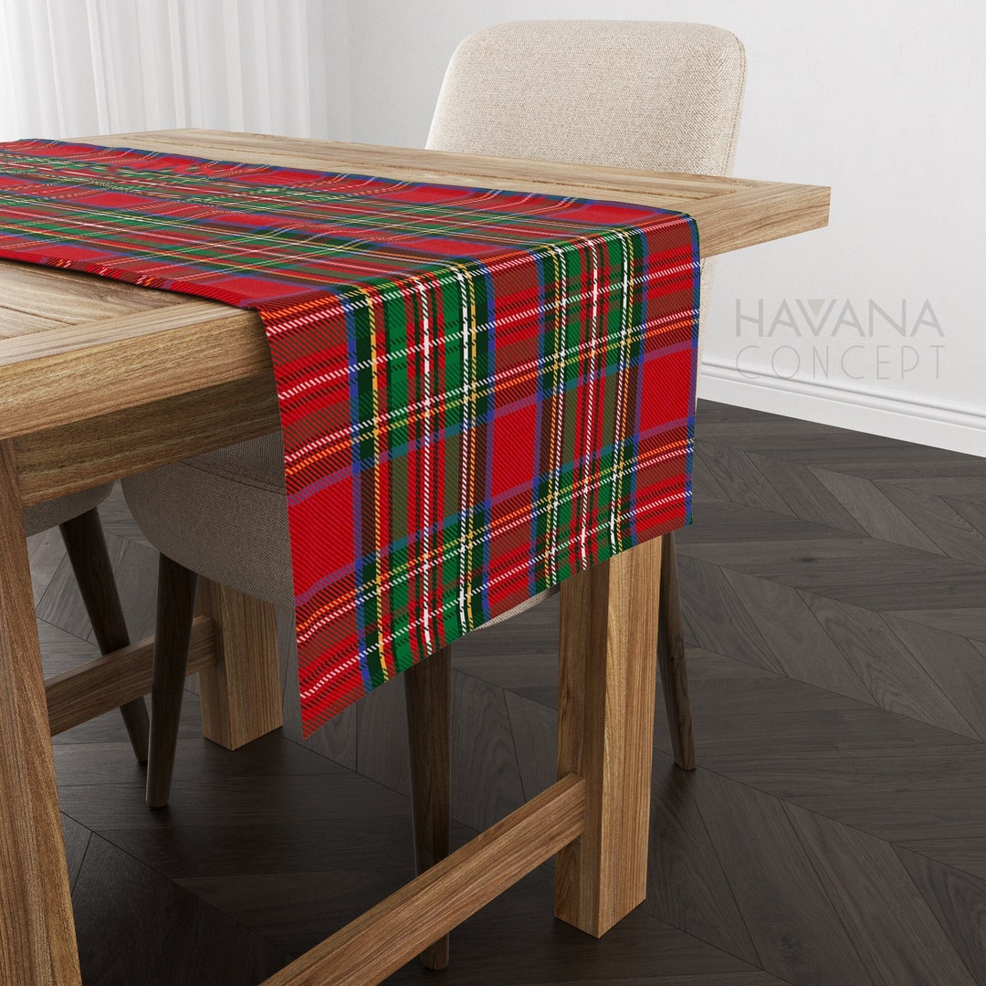 Royal Stewart Tartan Table Runner: Red Green Plaid Decor - Etsy