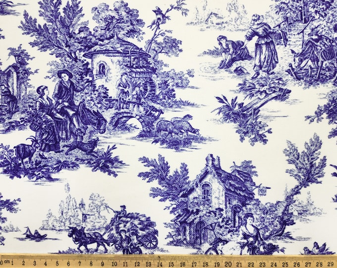 Blue Floral Toile Fabric Hummingbird Toile by Bridgettstahlman Toile ...