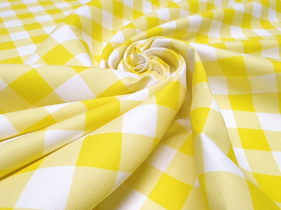 Yellow Gingham Fabric: Plaid Check Print, Home Decor Fabric - Etsy