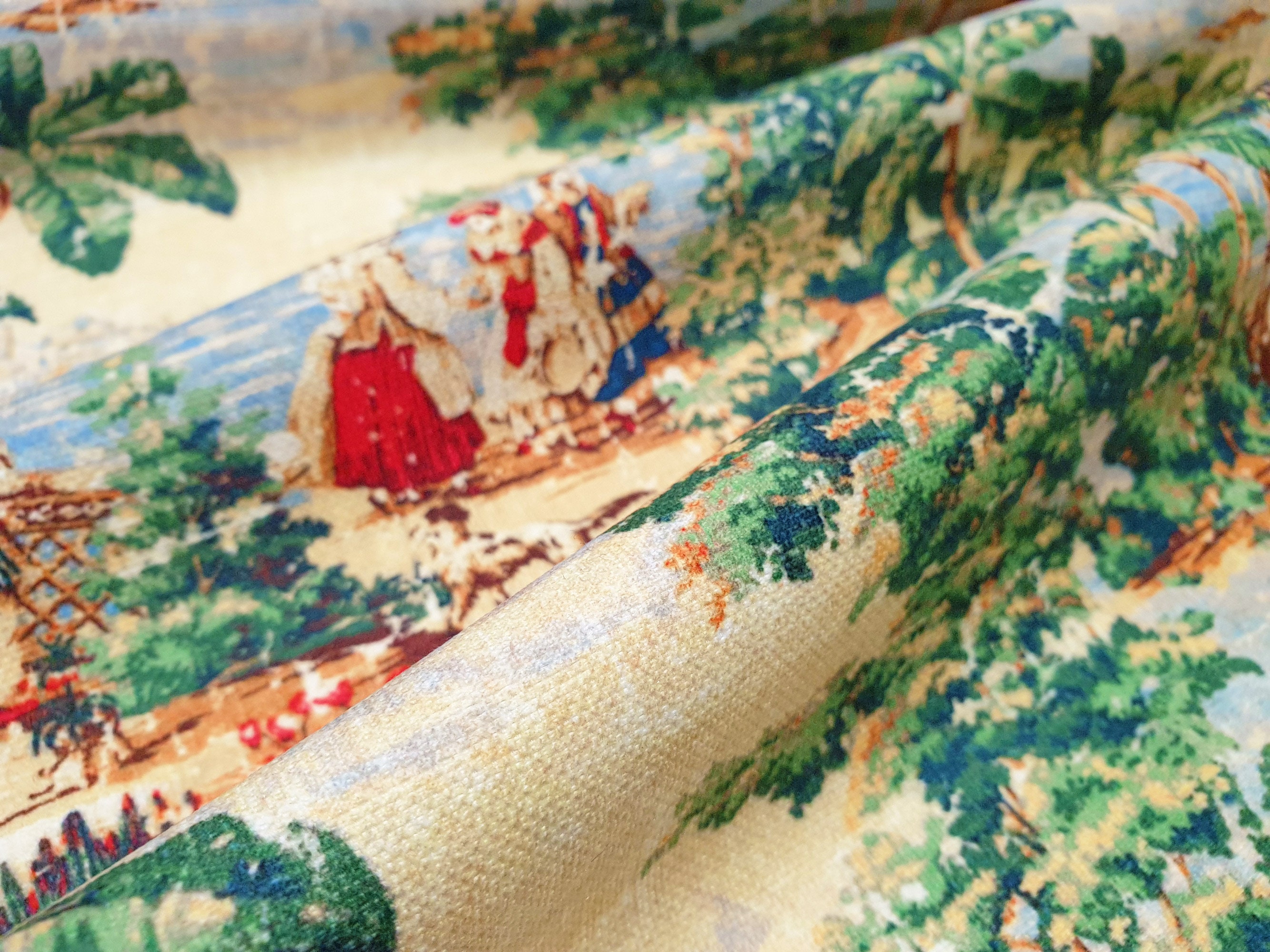 Antique French Toile De Jouy Fabric: Farmhouse Decor, Drapery ...