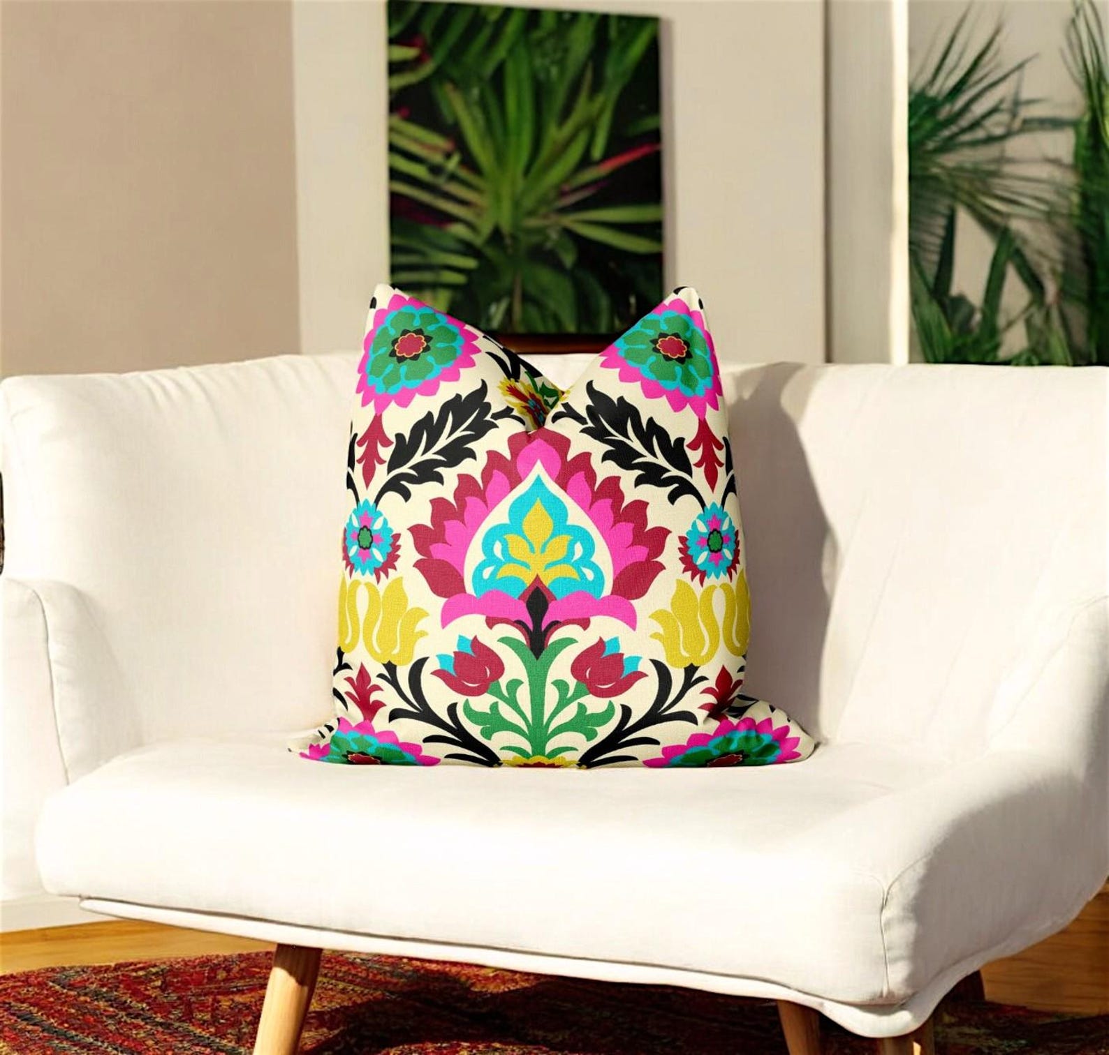 Colorful Boho Pillow Cases, Multicolor Throw Pillows With Various Sizes ...