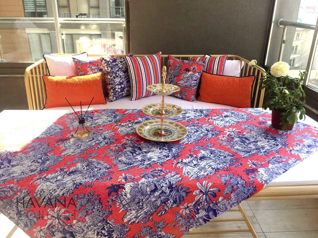 Living Coral Toile De Jouy Fabric French Vintage Toile Art - Etsy