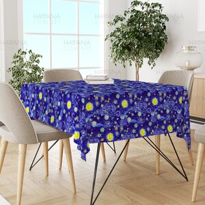 Van Gogh Starry Night Tablecloth - Impressionist Home Decor Table Linen ...