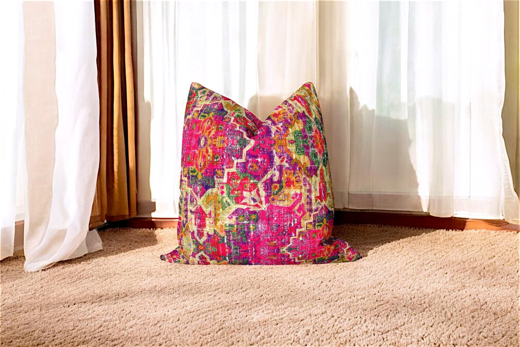 Colorful Boho Pillow Cases, Multicolor Throw Pillows With Various Sizes ...