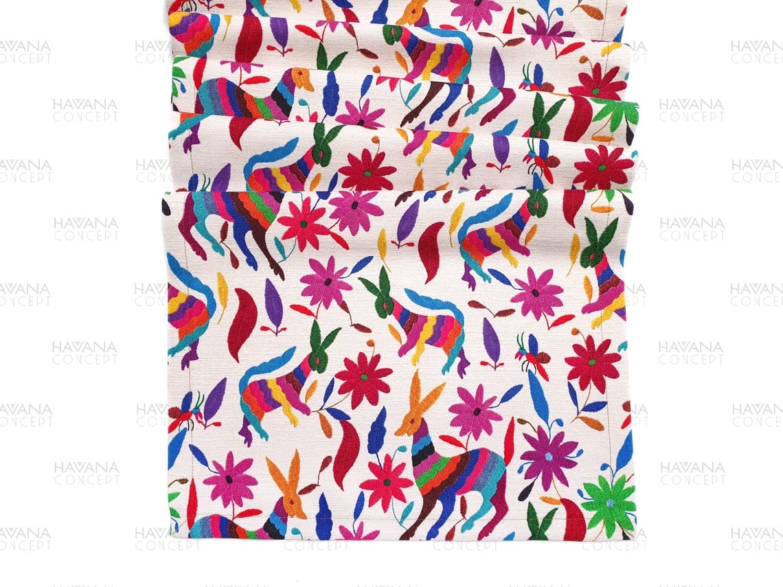 Colorful Mexican Otomi Print Table Runner Various Sizes - Etsy