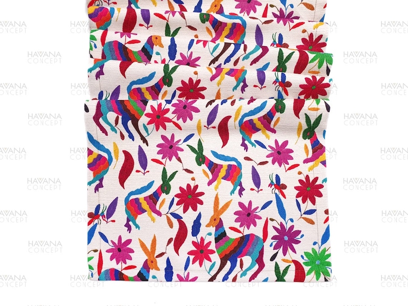 Colorful Mexican Otomi Print Table Runner Various Sizes - Etsy
