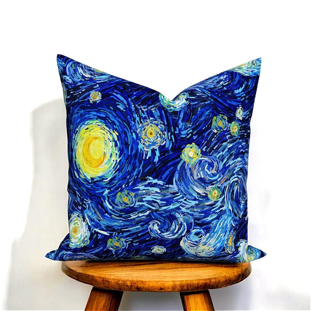 Van Gogh Starry Night Pillow Cover: Impressionist Art Home Decor - Etsy