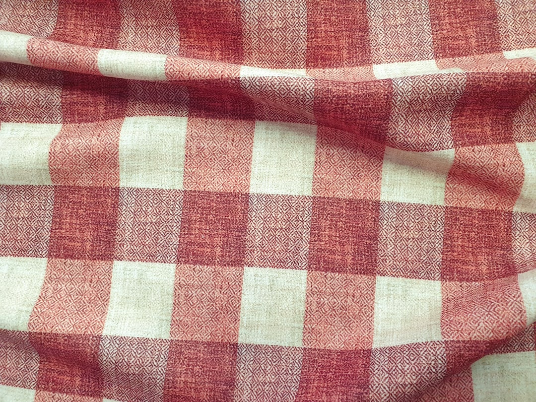 Brick Red Gingham Fabric: Medium 2" Buffalo Check, Home Decor ...