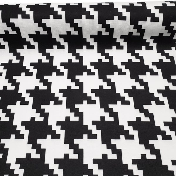 Black White Houndstooth Fabric - Etsy