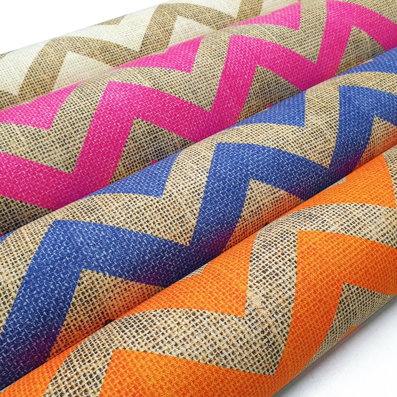 Blue Chevron Fabric - Etsy