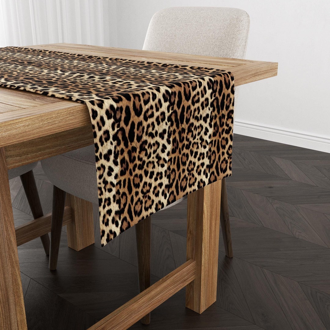 Leopard Print Table Runner: Stain Resistant Microfiber Centerpiece - Etsy