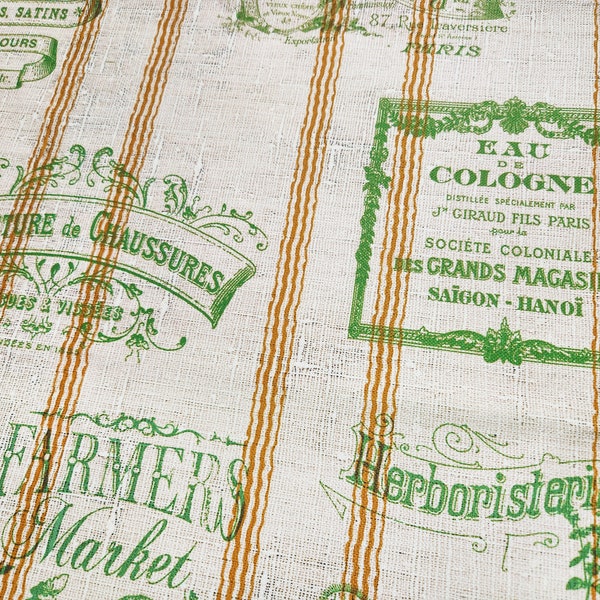 French Script Fabric - Etsy UK